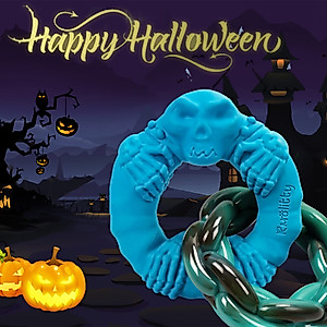 Rmolitty Dog Toys for Aggressive Chewers Large Medium Breed Dogs, Indestructible Interactive Tough Non-Toxic Natural Rubber & Nylon Tough Teething Double-Ring Chew Toys