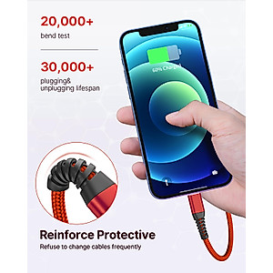 Aioneus iPhone Charger 6ft 2Pack MFi Certified Lightning Cable Fast Charging Durable Nylon Braided Phone Charger Cord Compatible with iPhone 13 Pro 12 Pro 11 Pro Xs Max Xr 8 7 Plus Se 2020 iPad