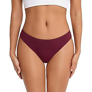 ANZERMIX Women's Breathable Cotton Thong Panties Pack of 6 (6-pack Dark Vintage, Medium)