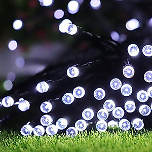 LALAPAO Solar String Lights 72ft 200LED 8 Modes Outdoor Lighting Solar Powered Christmas Lights Waterproof Starry Fairy Lights for Patio Lawn Garden Home Wedding Xmas Party Tree Decor (White)