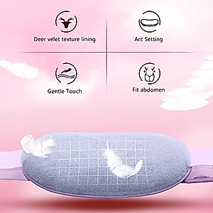 Portable Cordless Heating Pad, Heating Pad for Back Pain with 3 Heat Levels and 3 Vibration Massage Modes, Portable Electric Fast Heating Belly Wrap Belt for Women and Girl(Pink)