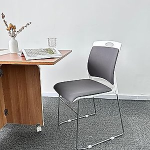 VACYOVKE 4 Pack Stacking Chairs 1102LB Capacity Home Office Guest Chair Set with Sled Base,Modern Reception Chair for Kitchen,Waiting Room,Multi-Purpose Room,Break Room,Training,Cafeteria