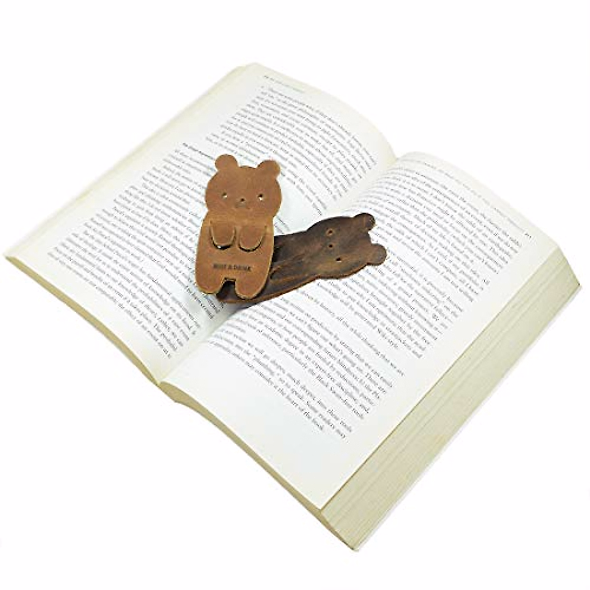 Hide & Drink, Leather Cute Teddy Bear Bookmark (2 Pack), Bookworm Gifts, Book Lover Accessories, Handmade Includes 101 Year Warranty :: Multicolor Earth