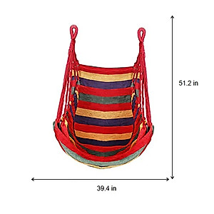 Hammock Hanging Chair, Max 330 Lbs, Swing Rocking Chair, Swing Chair w/Foldable Spreader Bar for Indoor/Outdoor Garden & Living Room (Green, Removable Cushions)