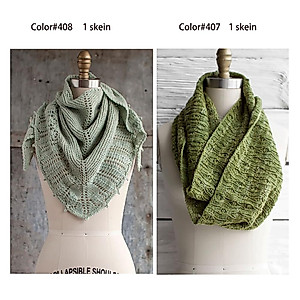 Yarn Ave Manos Fino Extrafine Merino Wool Silk Blend Hand Dyed Yarn, 100g/3.5oz Space Dyed Knitting Yarn for Shawl Pullover Cardigan (#435)