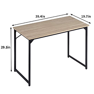 Computer Desk,39.4 inches Home Office Desk Writing Study Table Modern Simple Style PC Desk with Metal Frame，Nature