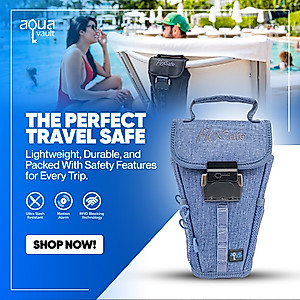 Anti-Theft Lockable Travel Safe & Portable Beach Chair Vault. As Seen on Shark Tank. Personal Safe thats Packable, Lightweight, & Slash Resistant. FlexSafe by AquaVault - Black Color