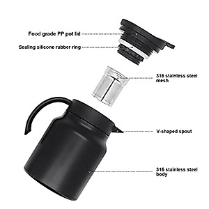 Buwico Coffee Carafe for Keeping Hot, 34 Oz Insulated Carafe with Celsius Temperature Display Lid, Stainless Steel Insulated Coffee Pot for Coffee, Tea, Beverage