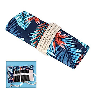 36 Slots Canvas Pencil Roll Case Large Capacity Pencil Holder Colored Pencils Wrap Brush Pouch Bag for Student Art Supplies(#3)