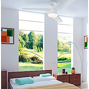 Westinghouse Lighting 7226400 Madeline, Contemporary LED Ceiling Fan with Light and Remote Control, 56 Inch, White Finish, Opal Frosted Glass