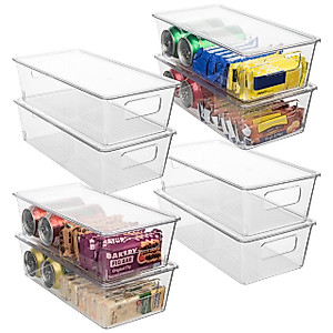 ClearSpace Plastic Pantry Organization and Storage Bins With Lids – Perfect Kitchen Organization or Kitchen Storage – Fridge Organizer, Refrigerator Organizer Bins, Cabinet Organizers