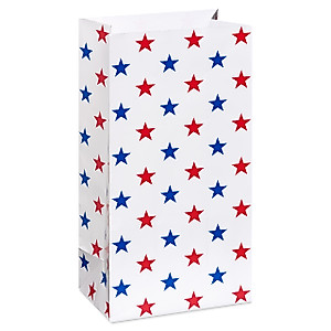 American Greetings 10" Large Patriotic Gift Bags, Red, White and Blue (16-Count)