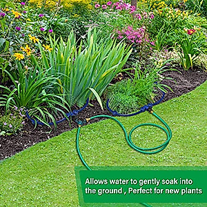 ZZM 360°Tree Water System Tree Watering Ring Circle Sprinkler and Irrigation System Targeted Water with Y Hose Splitter for New Tree Outdoor Plants Raised Garden Beds Shrubs