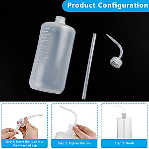Lainballow 6 Pcs 1000 ml/34 oz Plastic Wash Bottles, Squeeze Tattoo Wash Bottles, Safety Lab Squeeze Bottle,Squirt Bottle with Narrow Mouth for Chemistry Industry Lab Gardening Tattoo Washing Watering