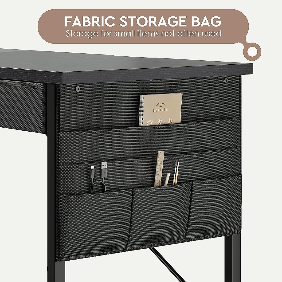 Ｍａｉｈａｉｌ Maihail Home Office Desk with Drawers and Shelves, 47” Computer Corner Desk for Small Space, Small L Shaped Desk with Side Storage for Bedroom, Black