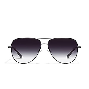 Quay - Sunglasses for Men & Women, Aviator Lenses with UV Protection, Oversized Sunglasses (High Key Large, Black)