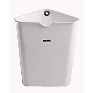 Happiness Decoration Plastic Triangle Garbage Can Without Lid Home Office Bathroom Trash Can Waste Paper Basket Wastebasket for Narrow Spaces Recycling Bins (White) …