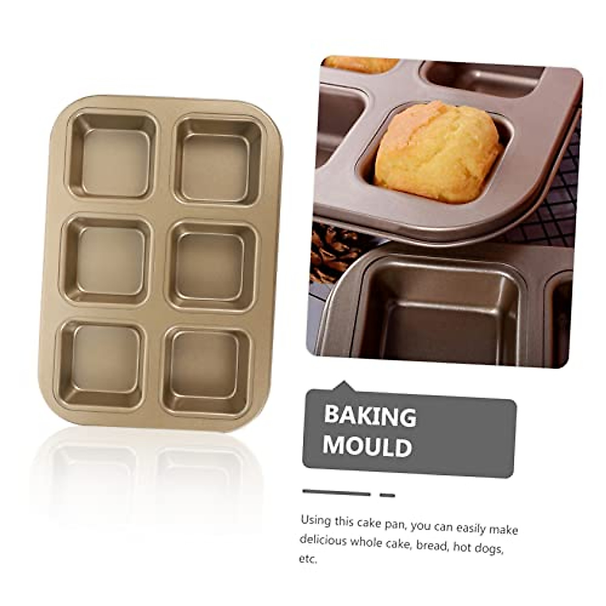 SHOWERORO Square Baking Pan Roasting Pans for Ovens Oven Cake Pan Non Stick Bread Pan Mini Cheesecake Pan Kitchen Cake Pan Professional Bread Pan Pumpkin Loaf Pan Toast Golden France