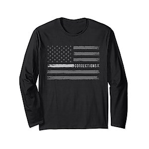Corrections Thin Silver Line Flag for Correctional Officer Long Sleeve T-Shirt
