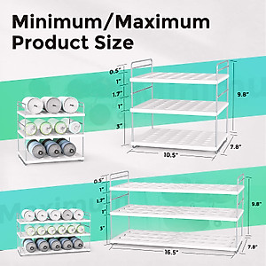 Expandable Water Bottle Organizer, Oylik 3-Shelf Stackable Plastic Water Bottle Holder, Height Adjustable Water Bottle Storage Rack for Kitchen Cabinets,Countertop,Pantry,Freezer,Fridge