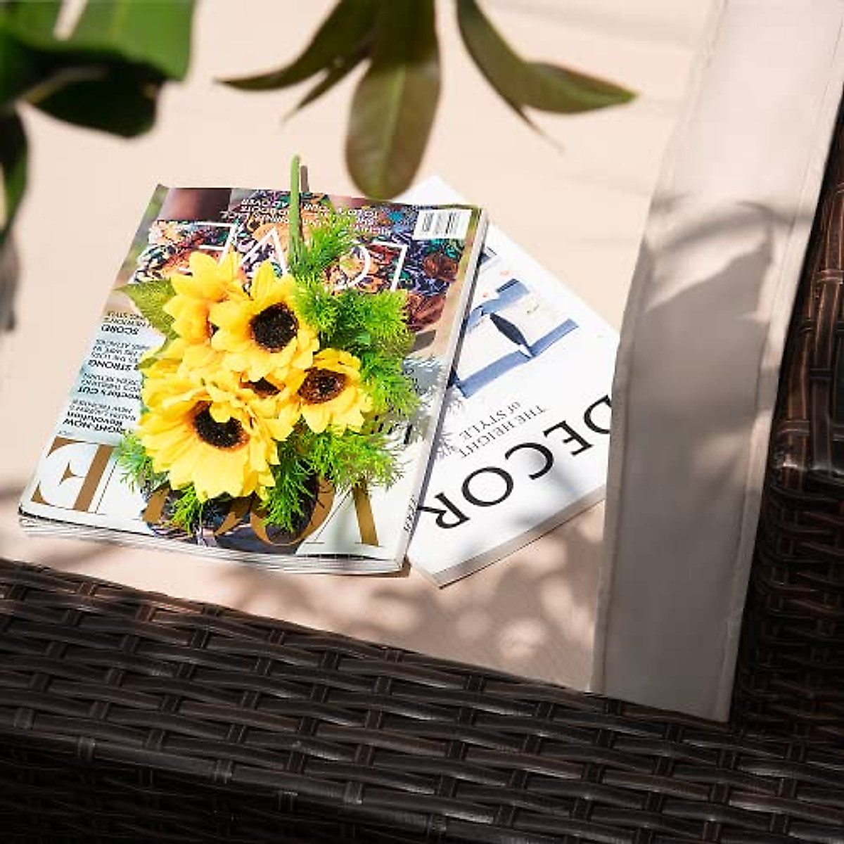 Homall 4 Pieces Outdoor Patio Furniture Sets Rattan Chair Wicker Conversation Sofa Set, Indoor Backyard Porch Garden Poolside Balcony Use (Beige)