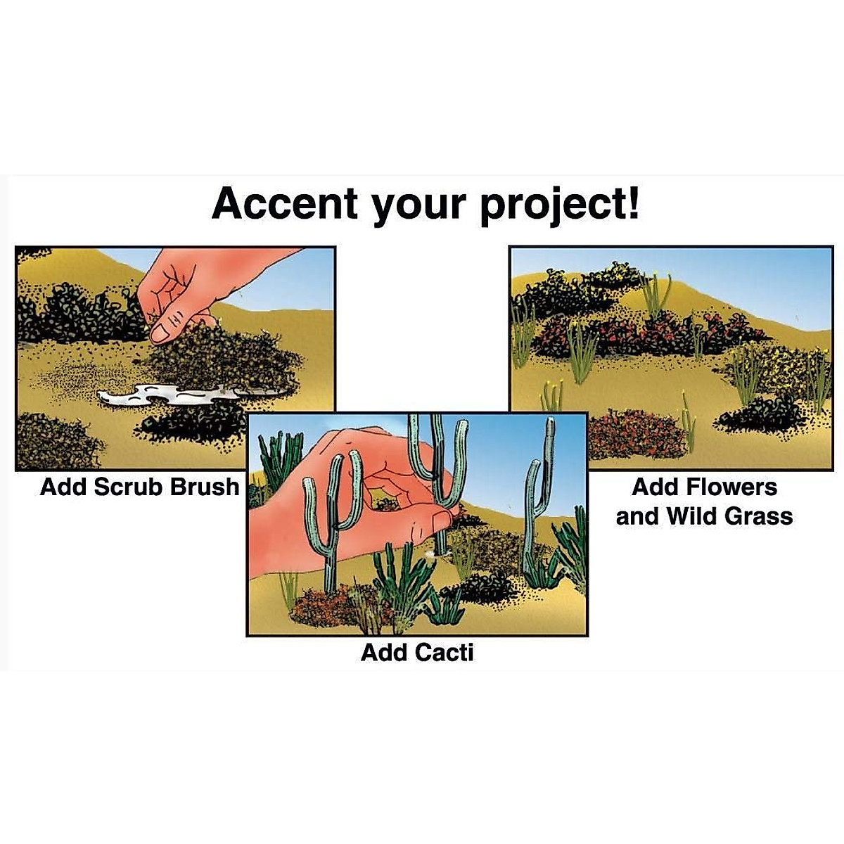 Woodland Scenics SP4124 Desert Plants Diorama Kit