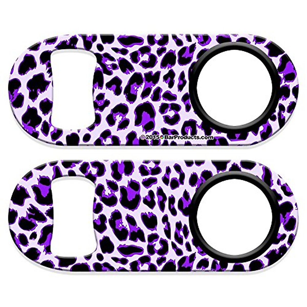 BarConic Mini Opener with Retractable Reel - Purple Cheetah