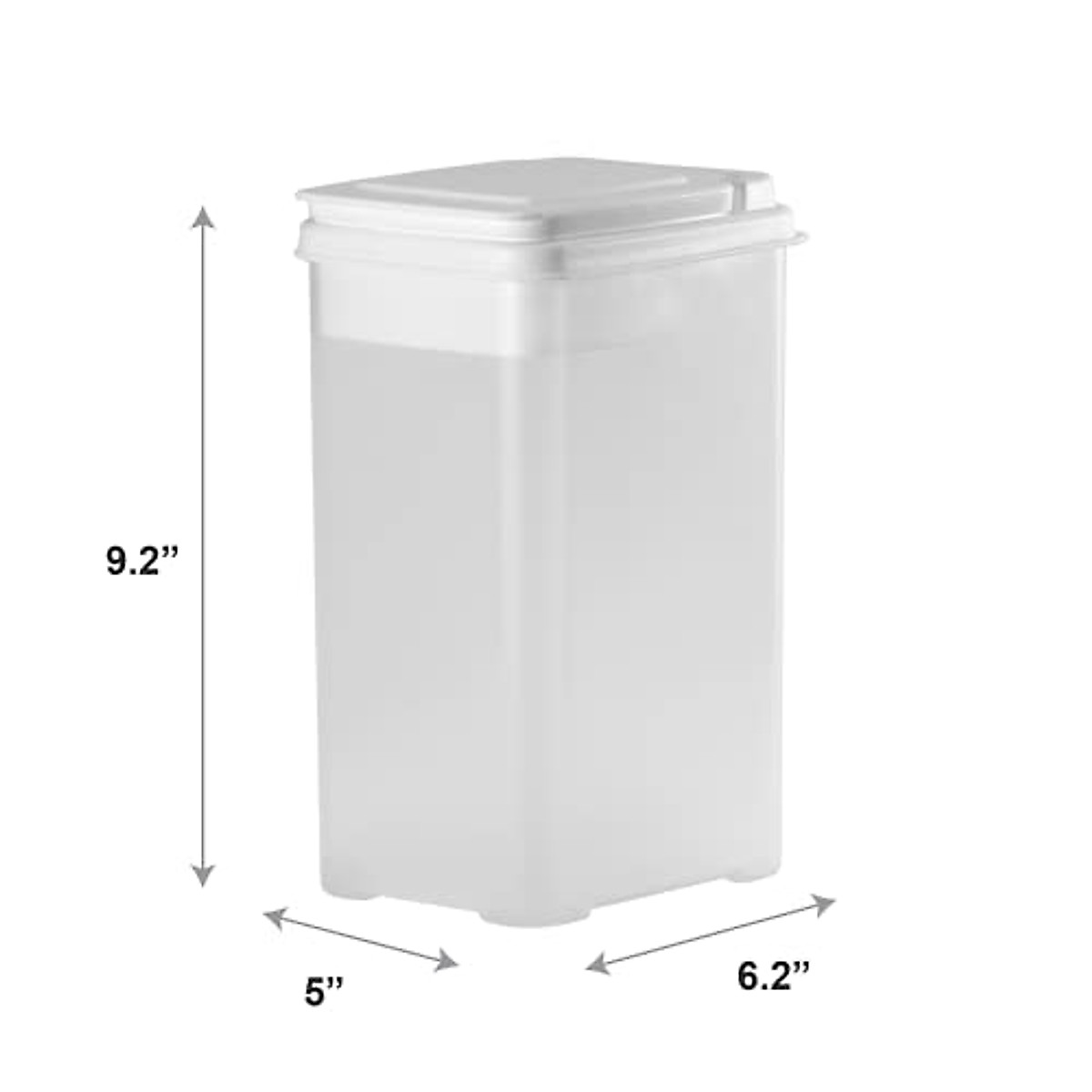 Buddeez Flour and Sugar Container All Purpose Kitchen Organization and Storage Unit, 4 Quart, White