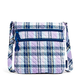 Vera Bradley Women's Cotton Triple Zip Hipster Crossbody Purse, Summer Stars - Recycled Cotton, One Size