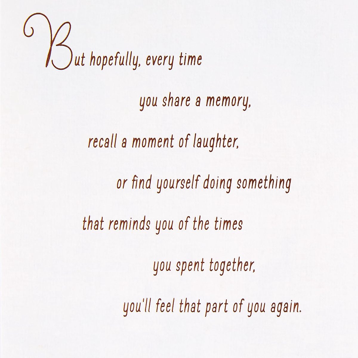 Hallmark Sympathy Card (Stitched Feather)