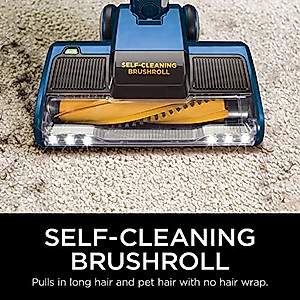 Shark HV343AMZ Rocket Corded Stick Vacuum with Self-Cleaning Brushroll, Lightweight & Maneuverable, Perfect for Pet Hair Pickup, Converts to a Hand Vacuum, with Crevice & Upholstery Tools, Blue/Silver