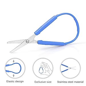 Sokoweii Loop Scissors, Adaptive Design, Preschool Training Scissors, Mini Squeeze Scissors, Lefty Support, (3Pcs)
