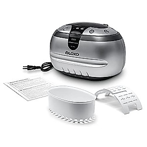 Ultrasonic Jewelry Cleaner, VLOXO Ultrasonic Cleaning Machine 600ML Professional Jewelry Cleaner 42kHz with Stainless Steel Tank for Jewelry, Eyeglasses, Retainer, Watches, Dentures, Rings, Coins