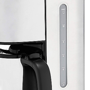 Amazon Basics Programmable Coffeemaker with Carafe and Reusable Filter, Stainless Steel, 12 Cups, Black