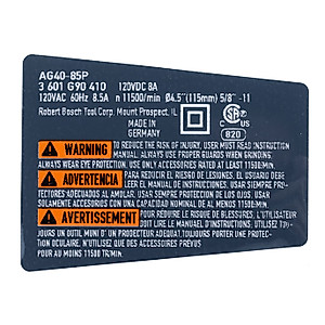 Bosch Parts 1601118L32 Nameplate