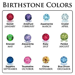 Suxerlry Women's 925 Sterling Silver Personalized Stackable Birthstone Name Ring