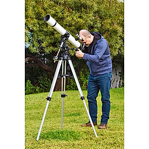 Orion Observer 90mm Equatorial Refractor Telescope Kit for Adults & Families - Portable Beginner Telescope Kit for The Moon, Planets & Stars