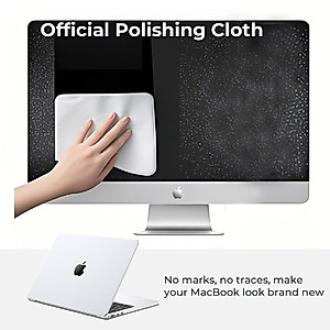 EooCoo Compatible with New MacBook Air 13.6 inch Case 2022 A2681 M2 Chip with Retina Display，Plastic Hard Shell Case + TPU Keyboard Skin Cover + Polishing Cloth + Screen Protector - Crystal Clear