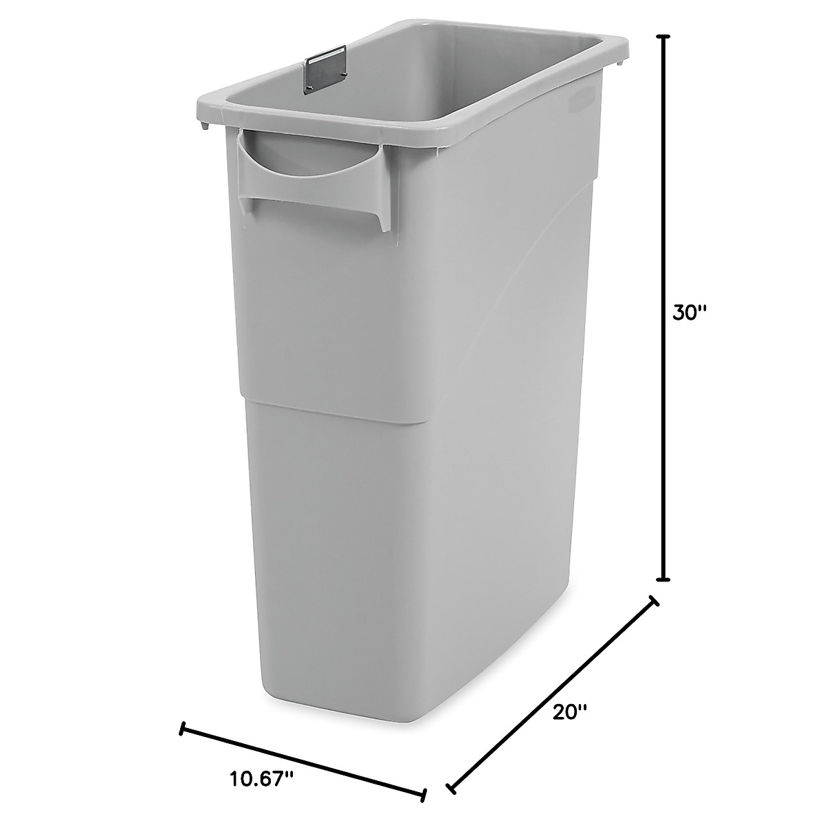 Rubbermaid Commercial Slim Jim Confidential Document Trash Can with Lid, 16 Gallon, Gray, FG9W2500LGRAY