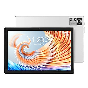 Airshi 10.1 Inch Tablet, Unlocked 4G Tablet PC White 100‑240V Octa Core for Student Office Home (US Plug)
