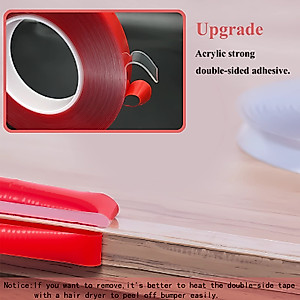 Corner Guards Furniture Edge Protectors 19.7ft(6m) Transparent Soft Silicone Bumper Strip Clear Edge Corner Cushion with Double-Sided Tape for Tables,Household