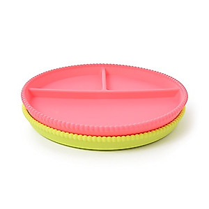 Chewbeads Silicone Divided Plates - Set of 2 - Non Slip Toddler and Baby Plates - Dishwasher, Microwave & Freezer Safe Silicone Plates for Baby - 100% Silicone, BPA Free & Phthalate Free