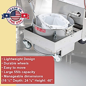 MirOil BD505 Deep Fryer Filter Machine | Electric Filter Machine and Discard Trolley for 55lb Fry Oil |Made in USA | Fryer Oil Cleaner and Portable Oil Filter Machine