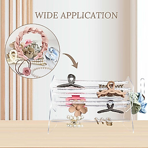 HOORITO Acrylic Hair Accessories Organizer Holder,360-Degree Rotating Claw Clip Organizer,Hair Clip Organizer Display Clear Stand for Dressing Table for Women and Girls