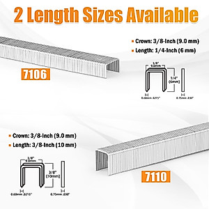 Kimsing 7110 22 Gauge 71 Series Galvanized Upholstery Staples, 3/8-inch Crown 3/8-inch Leg Length, Fasteners for Fine Wire Stapler (1 Box)