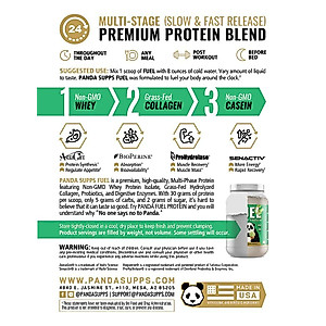 Underground Bio Labs Panda Fuel Premium Protein Non-GMO Whey,Hydrolyzed Collagen,Casein,Probiotics,Enzymes, Keto Friendly,Time Release, 25 Servings (Mint Chocolate Ice Cream)