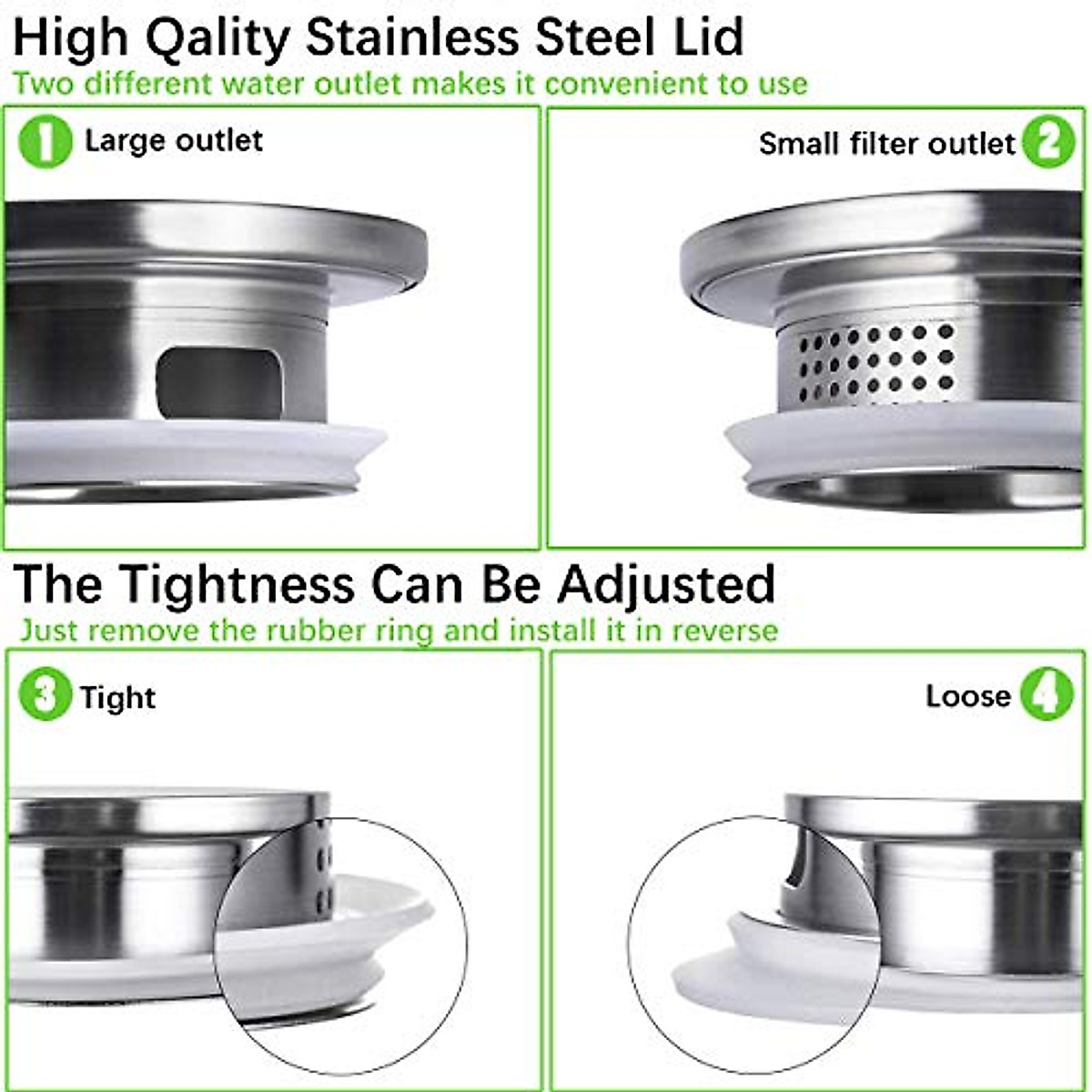 Artcome 60 Ounces Glass Iced Tea Pitcher with Stainless Steel Strainer Lid, Hot/Cold Water Jug, Juice Beverage Carafe