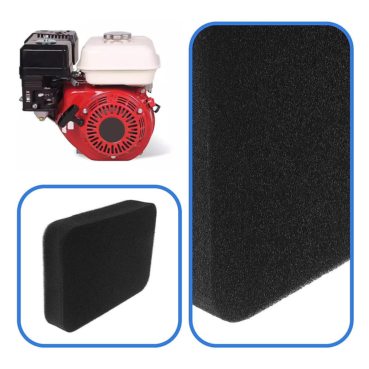 SING F LTD 2Pcs Sponge Air Filter Replacement 17211-899-000 Compatible with Honda GX390 GX240 GX270 GX340 EB3000 EB3500 EB3800 Foam Air Filter