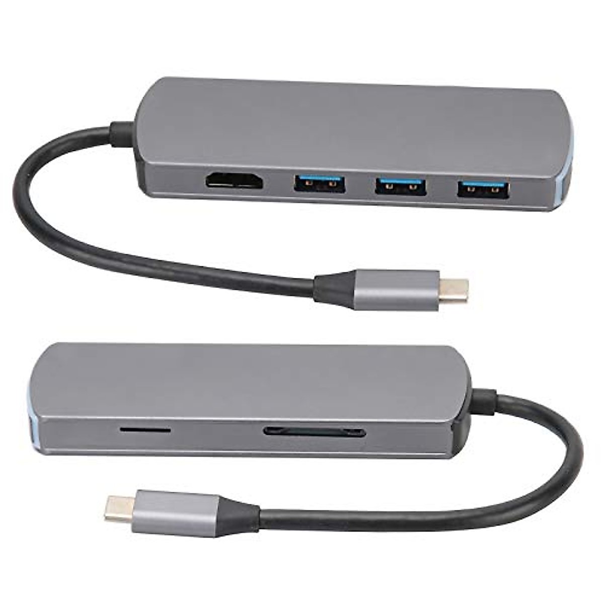 UBS Hub Extension, 6 in 1 USB3.0 Adapter Type C Multi‑Port USB C Expander Dock, to HDMI 4K Adapter Cable for Chrome Operating System/Windows7/8/10/XP/Linus/Vista