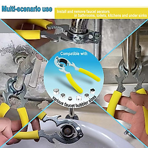 Datrenm Faucet Aerator Removal wrench, Faucet Bubbler wrench, Faucet Aerator Tool, Aerator wrench, Installing Faucet Tool for Kitchen Sink Bathroom Aerator, Faucet Replacement Part Repair Spanner Tool